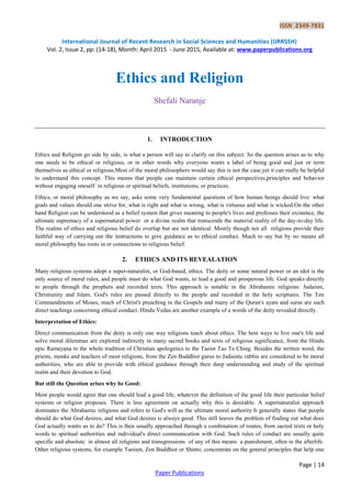 Ethics and Religion | PDF