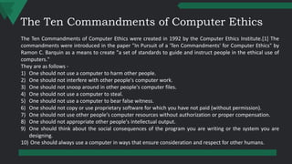 Ethics and safety measures in Computing | PPTX