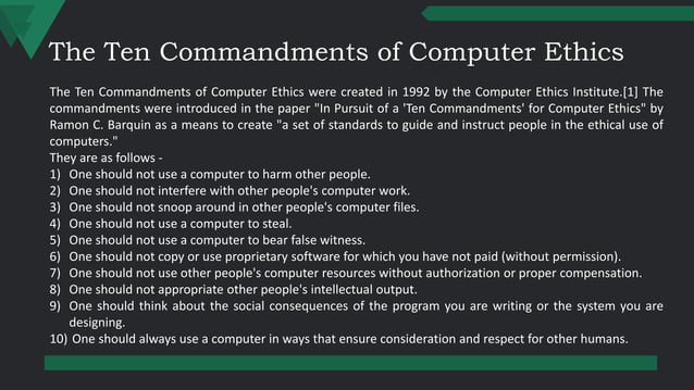 Ethics and safety measures in Computing | PPTX