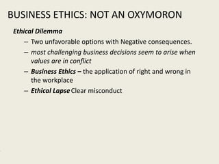 BUSINESS ETHICS AND SOCIAL RESPONSIBILITY slides pptx | PPTX