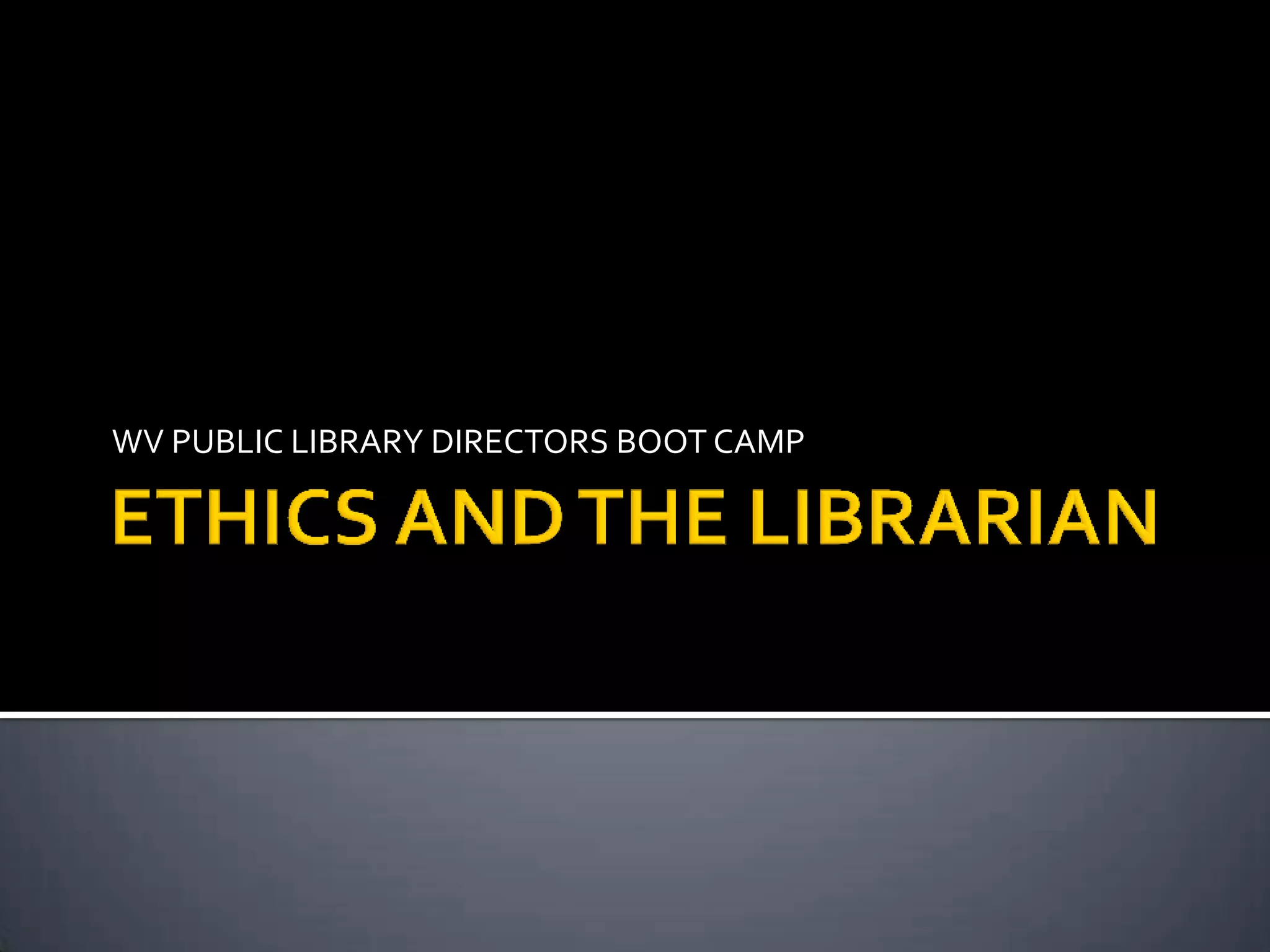 Ethics and the librarian | PDF
