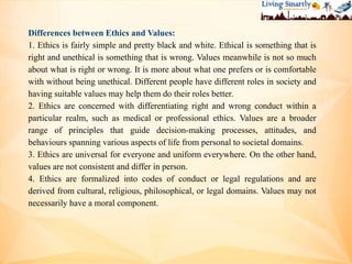 Ethics and Values: A Note on Comparison of Similarities and Differences ...