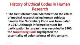 MEDICAL ETHICS IN RESEARCH PROPOSALS ( Indian contest ) | PPTX