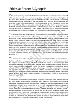 Ethics at enron | PDF
