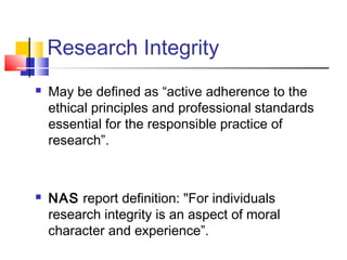 Research Ethics, Research Integrity and chemical Laboratory safety | PPT