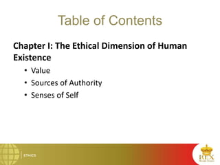 ETHICS, Chapter 1 for college. Educ Purposes | PPTX