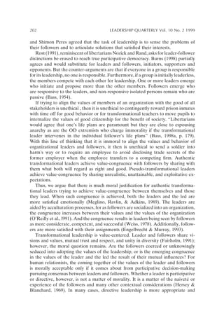 ETHICS, CHARACTER, AND AUTHENTIC TRANSFORMATIONAL LEADERSHIP BEHAVIOR ...