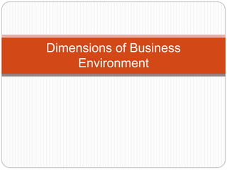 Presentation on Dimensions of Business Environment - Business ETHICS | PPTX