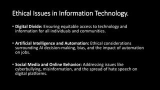 Introduction to Ethics Principles in the Digital Era | PPT