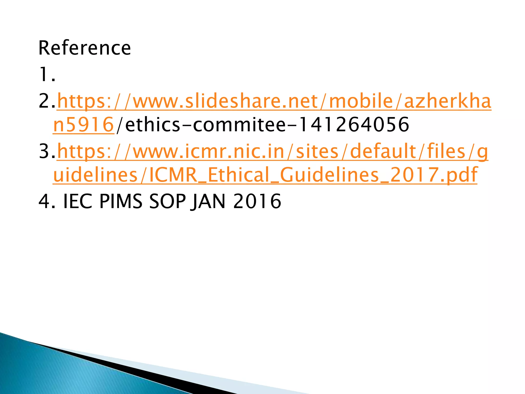 Information about Ethics committee | PPTX