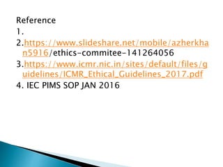 Information about Ethics committee | PPTX