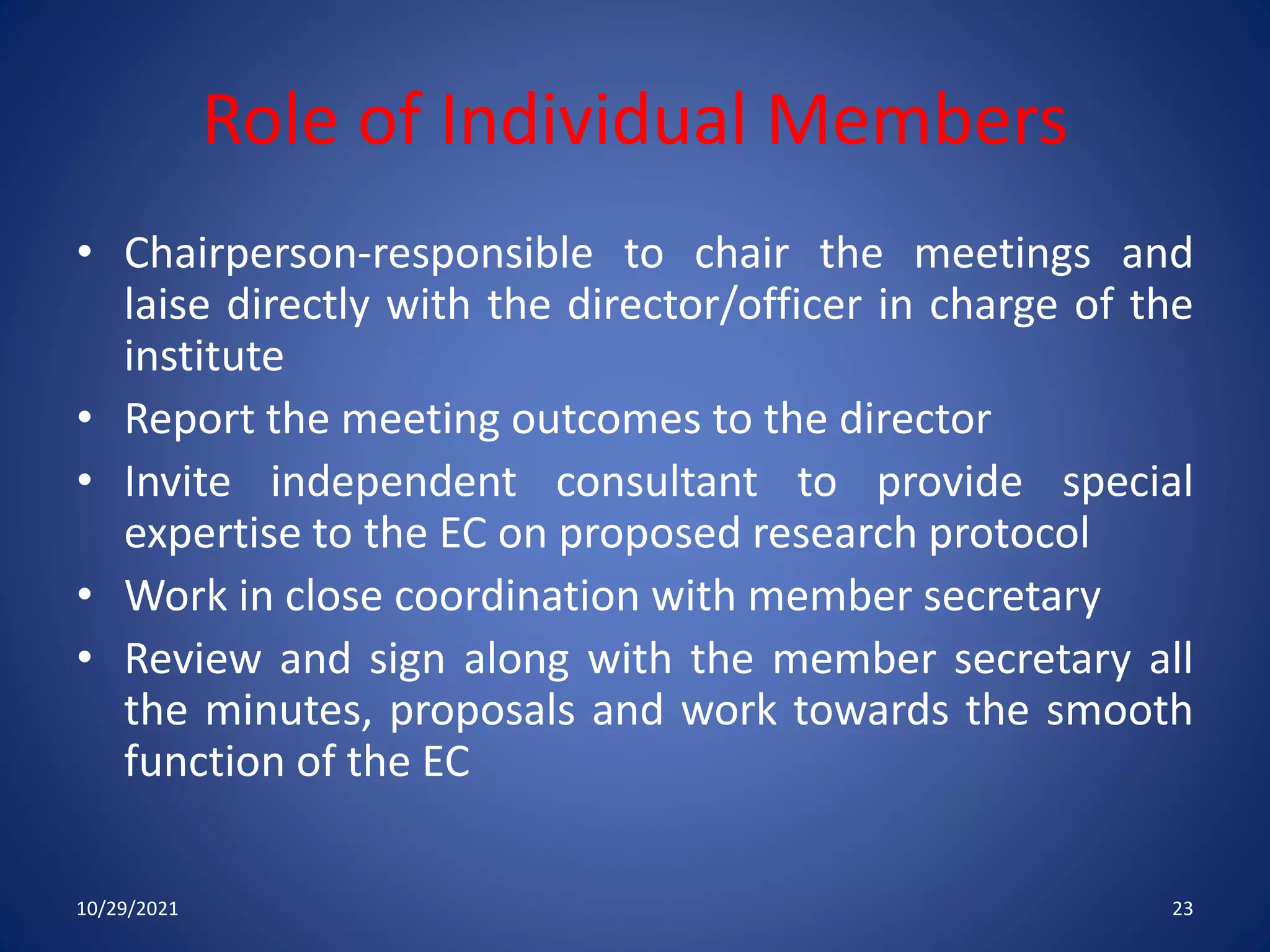 Ethics committee’s role and functioning committee formation | PPTX