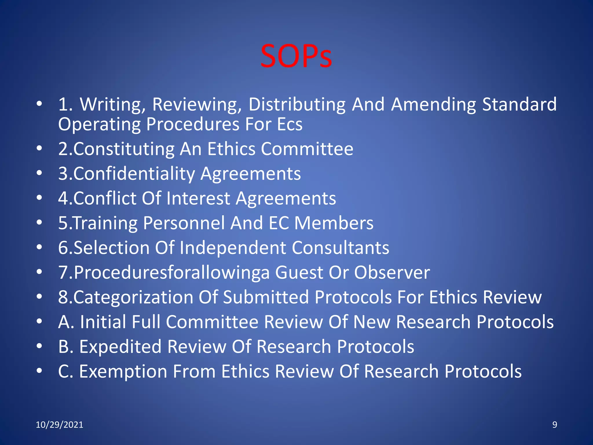Ethics committee’s role and functioning committee formation | PPTX