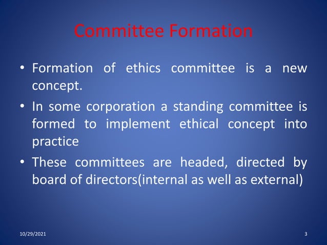 Ethics committee’s role and functioning committee formation | PPTX