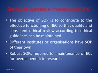 Ethics committee’s role and functioning committee formation | PPTX