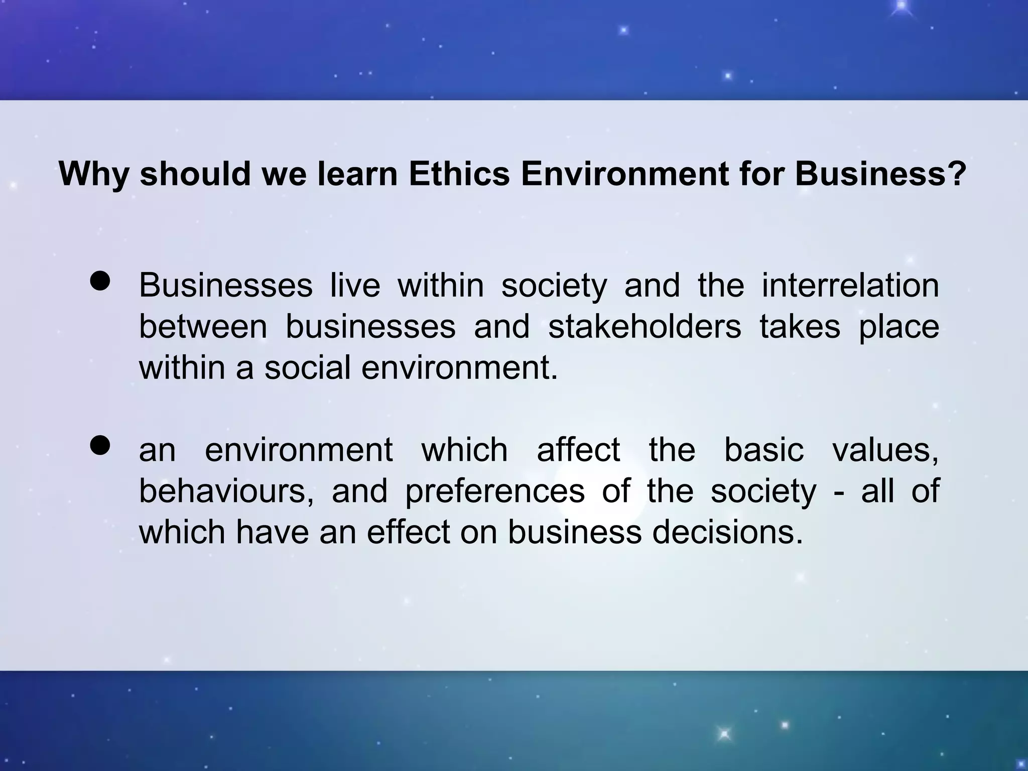 Ethics environment | PPT