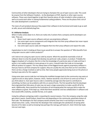 Ethical Consideration of Open Source Software | DOC