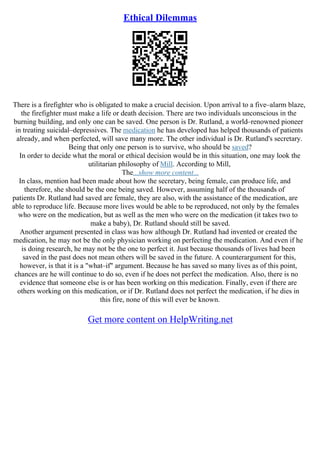 Ethics Essay Examples | PDF