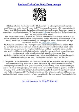 Ethics Essay Examples | PDF