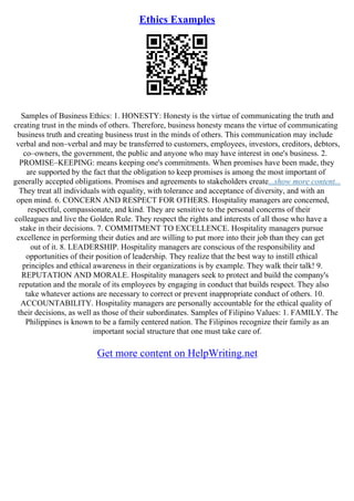 Ethics Essay Examples | PDF