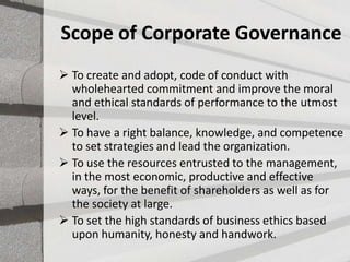 Ethics - Corporate Governance | PPTX
