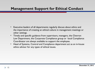 STATE OF ETHICS AND ETHICAL PRACTICES IN CHEVRON | PPT