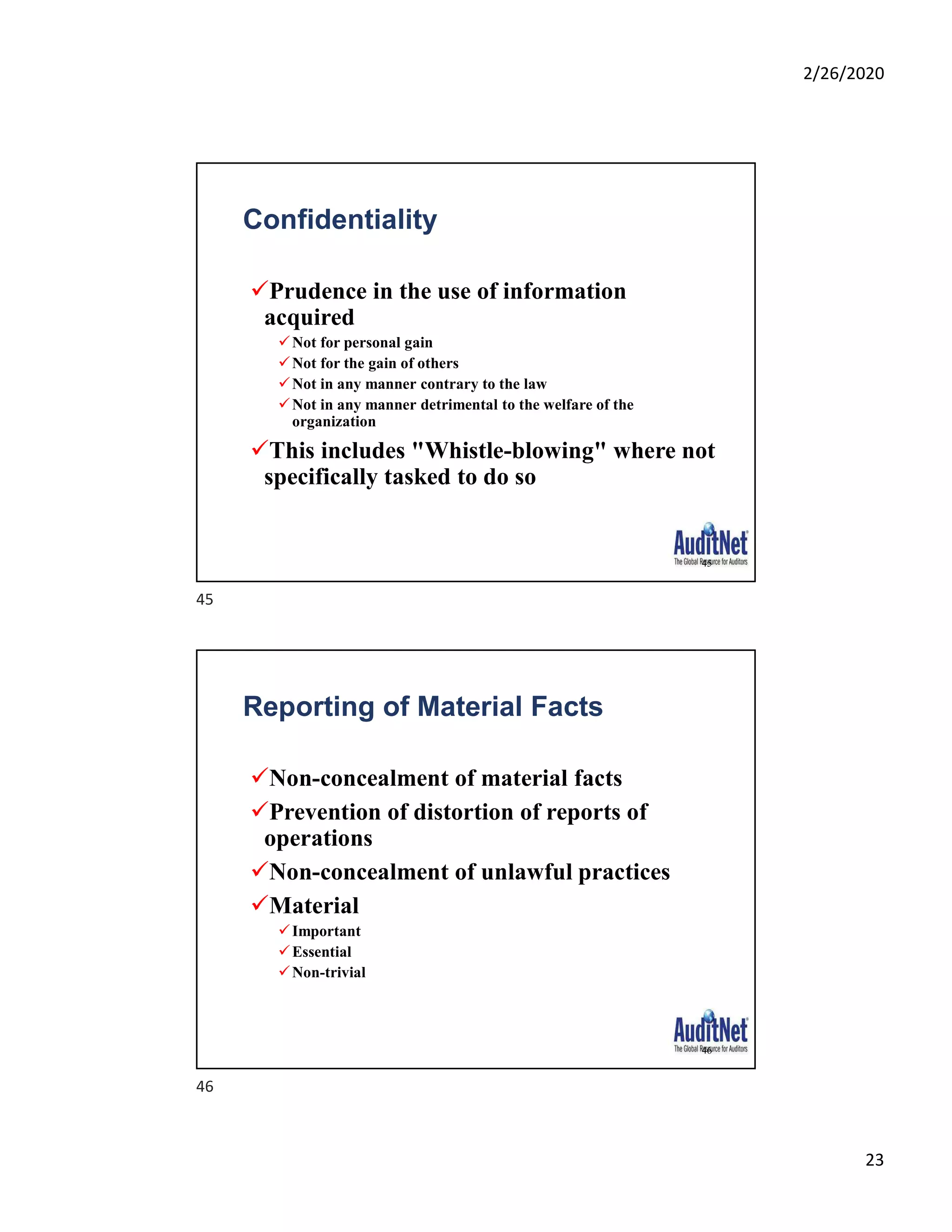 Ethics for internal auditors | PDF