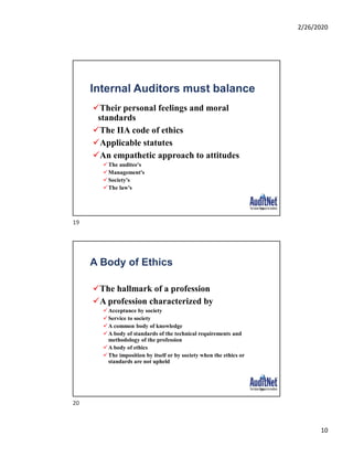 Ethics for internal auditors | PDF