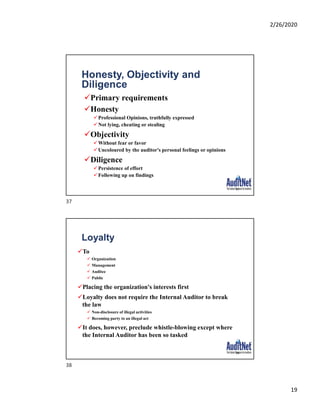 Ethics for internal auditors | PDF