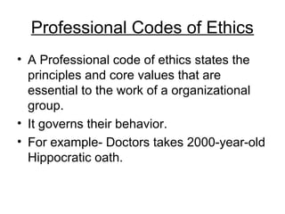 Ethics for it professionals and it users | PPT