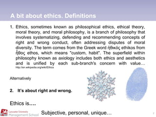 Ethics for artificial intelligence, machine learning and automated decision making | PPT