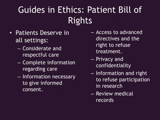 Ethics for Introduction to Health Care | PPTX