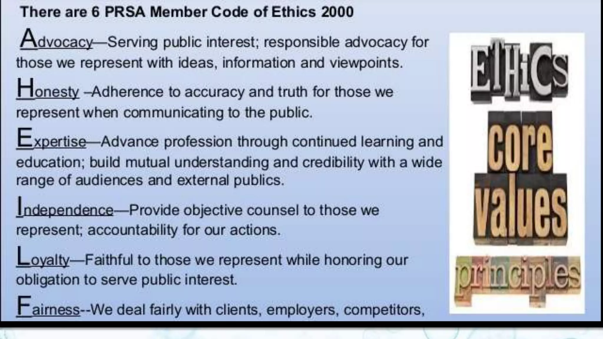 Ethics in Public Relations | PPTX