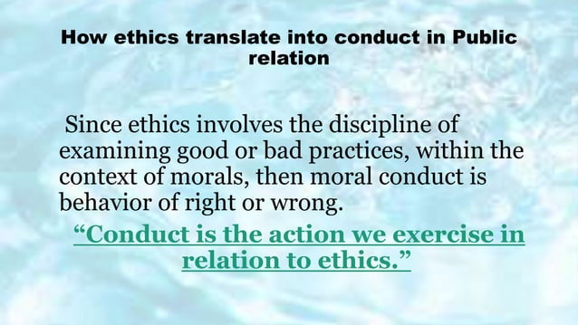Ethics in Public Relations | PPT