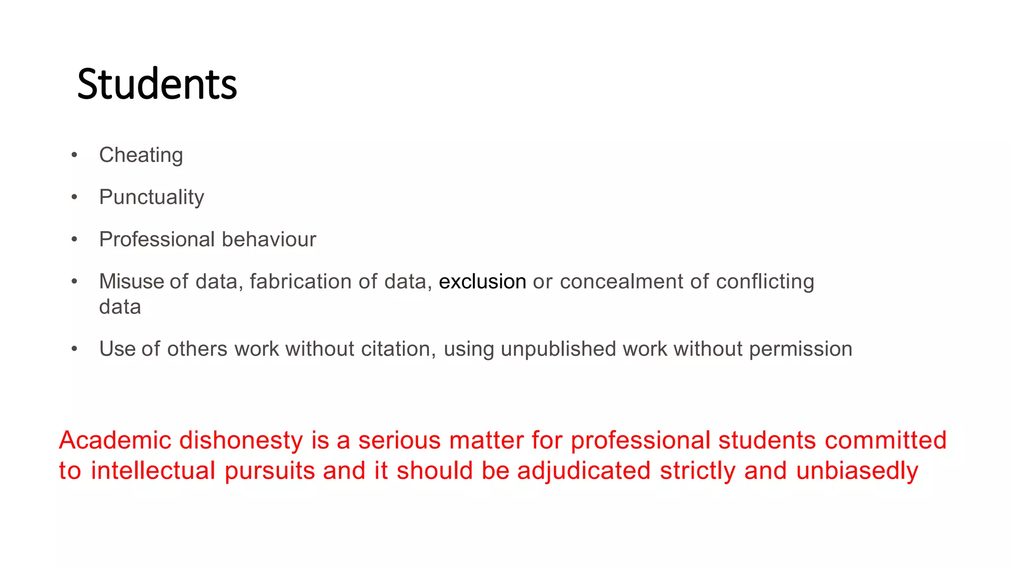 Ethics in academics | PPTX