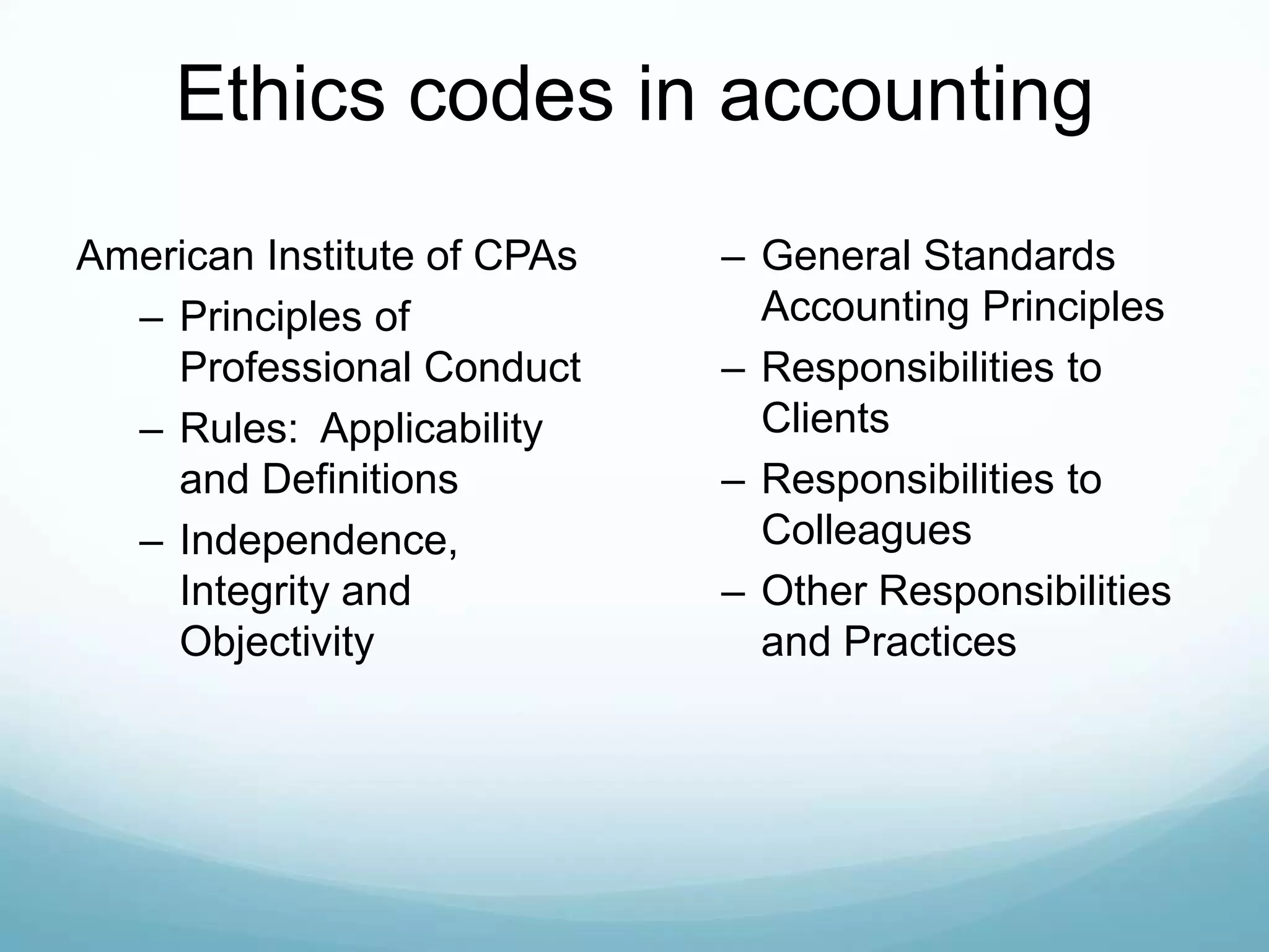 Ethics in accounting | PPTX