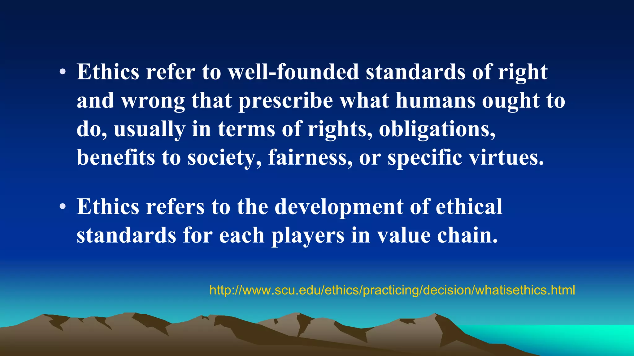 Ethics in Agriculture - Issues and Way Forward | PPTX