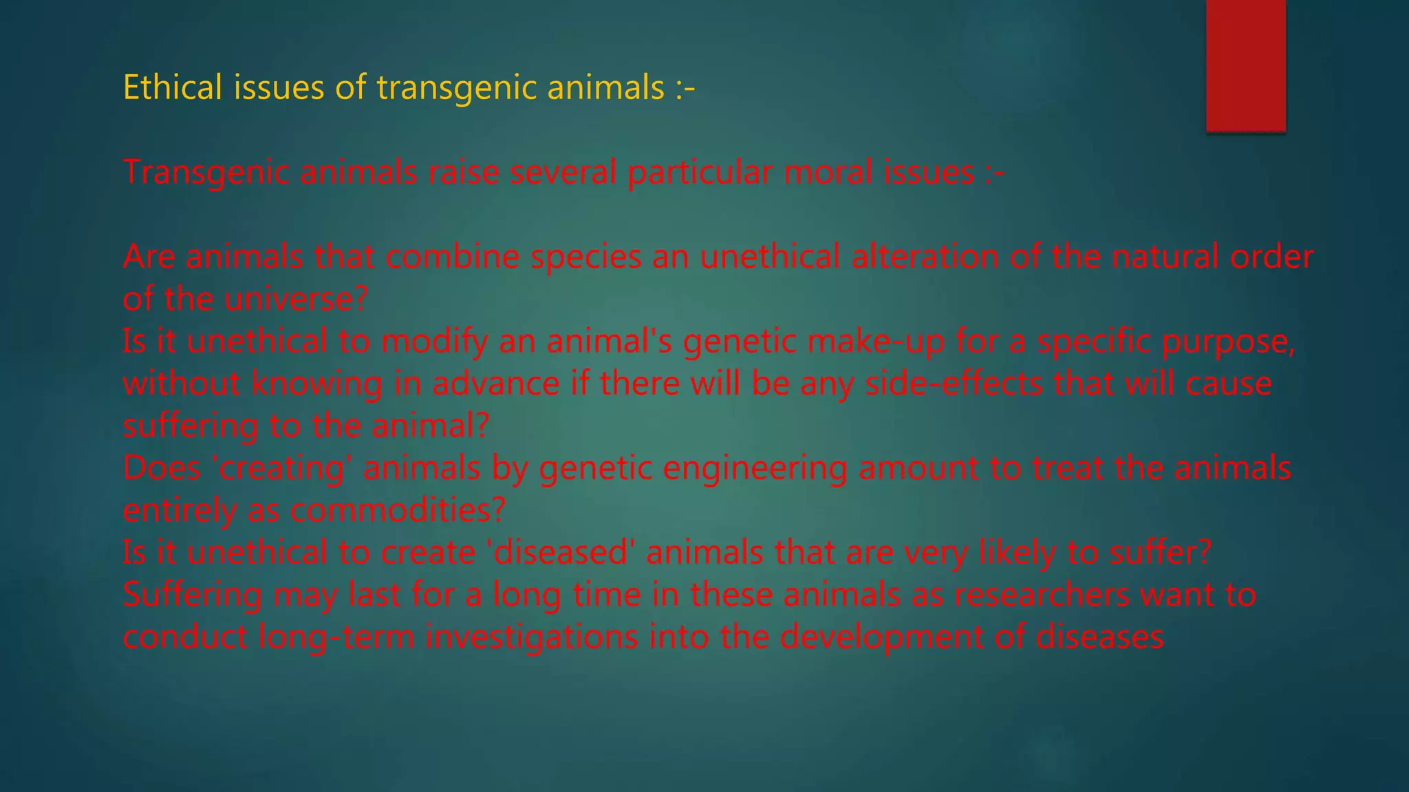 Ethics in animal biotech | PPTX