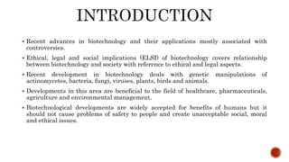 Ethics in biotechnology | PPTX