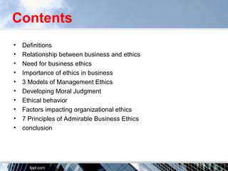 Ethics in business | PPT