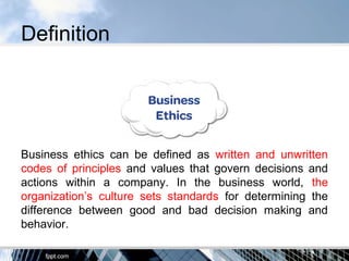 Ethics in business | PPT