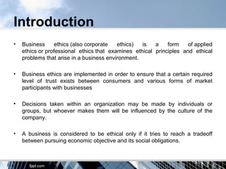 Ethics in business | PPT