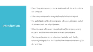 Ethics in business & technical education | PPTX