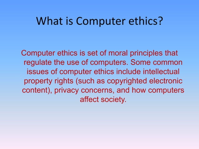 Ethics in computing | PPT