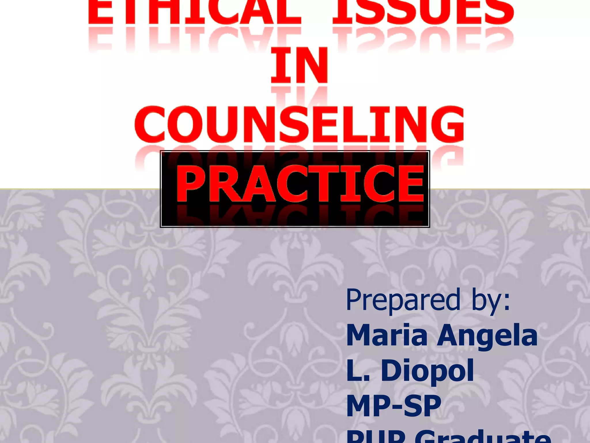 Ethics in Counseling | PPTX
