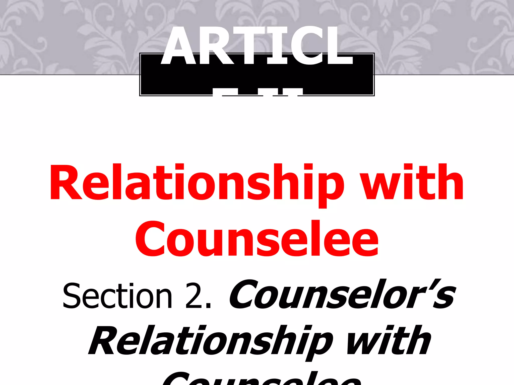Ethics in Counseling | PPTX