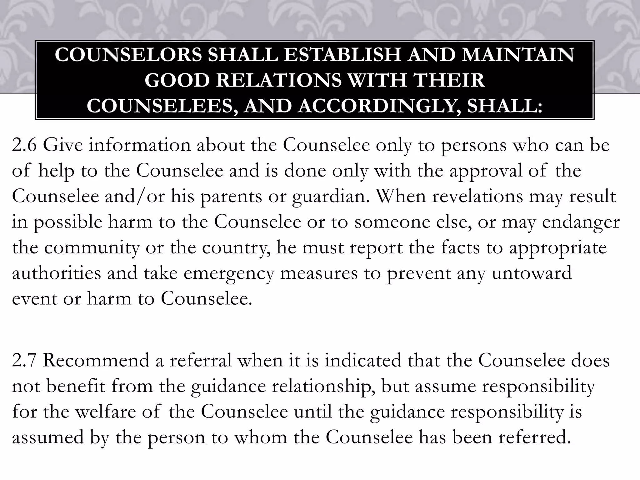 Ethics in Counseling | PPTX