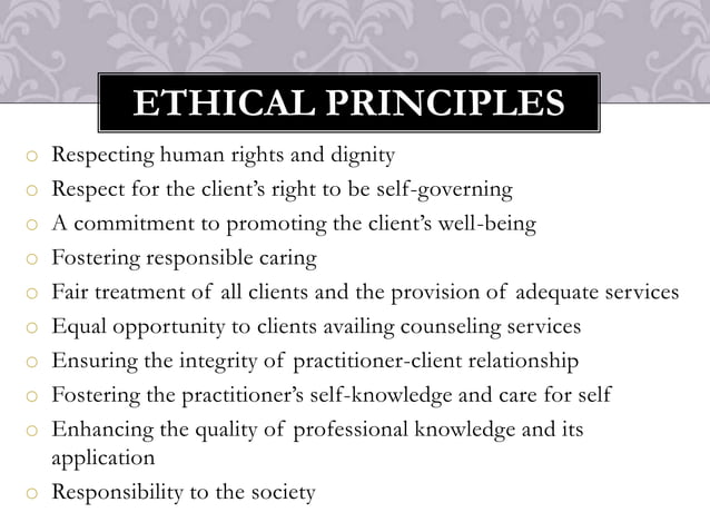 Ethics in Counseling | PPTX | Professional School | Postgraduate Education