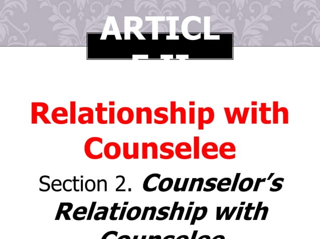 Ethics in Counseling | PPTX | Professional School | Postgraduate Education