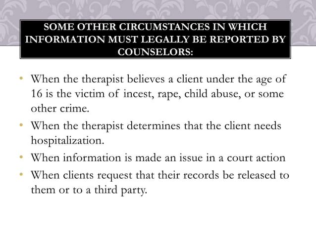 Ethics in Counseling | PPTX | Professional School | Postgraduate Education